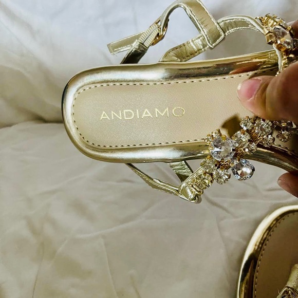 Andiamo | Shoes | Andiamo Gold And Bling Aterrence Thong Sandals Womens ...